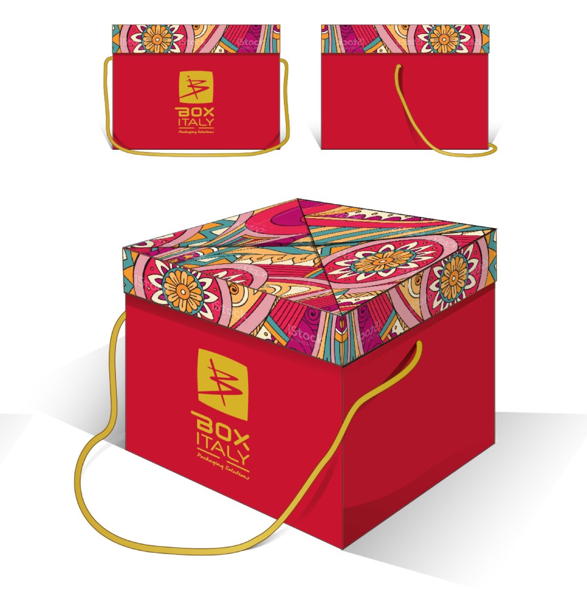 Scatola Panettone Rosso - Scatole Panettone Box Italy